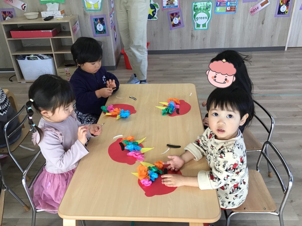 徳重校 プレスクール “Go away, Demon” 豆まきしたよ 英語 インターナショナルスクール – Daily life ...